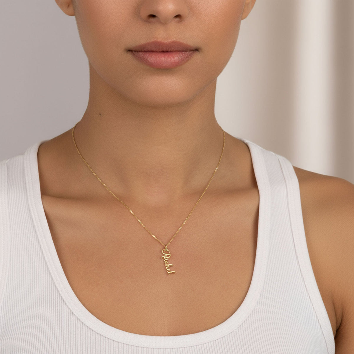 Vertical Name Necklace Available in Gold, Silver, Vermeil & Solid ...